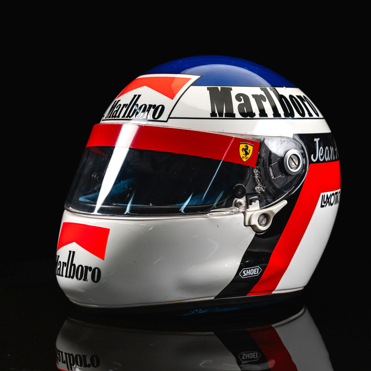 Jean Alesi Ferrari Race Used Helmet by Halmo – Halmo Automobilia