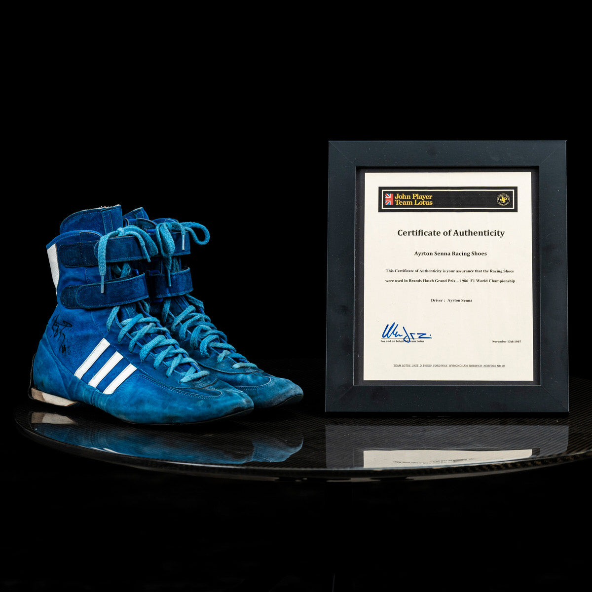 Ayrton Senna 1986 SignedRacing Boots by Halmo – Halmo Automobilia